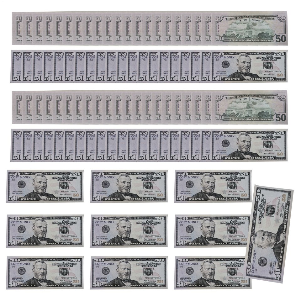 Fake Dollars Money Movie Prop Games Prank $1-100 Bills 100-500 Sheets ...