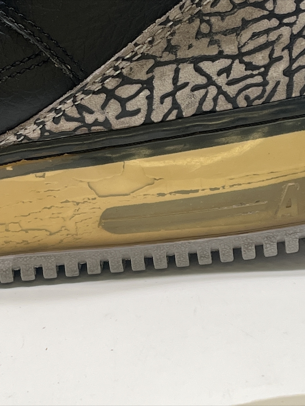 NIKE Air Jordan AF1 Fusion 3 Black Cement Shoes Mens … - Gem