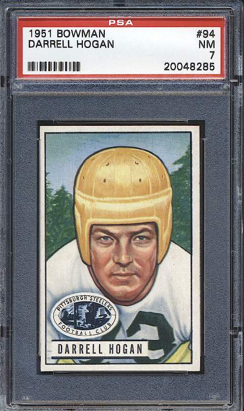 1951 Bowman Football PSA 7 NM Card # 094 Darrell Hogan OG Steelers | eBay