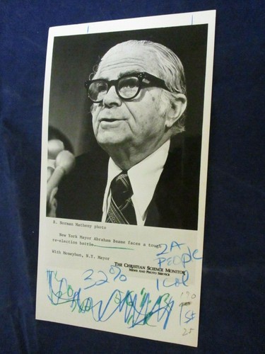 Vintage Abraham Beame New York Mayor conference address Glossy Press ...