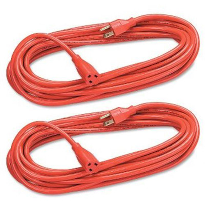 2 x 6' ft Heavy Duty Grounded Orange Extension Power Cord Indoor ...