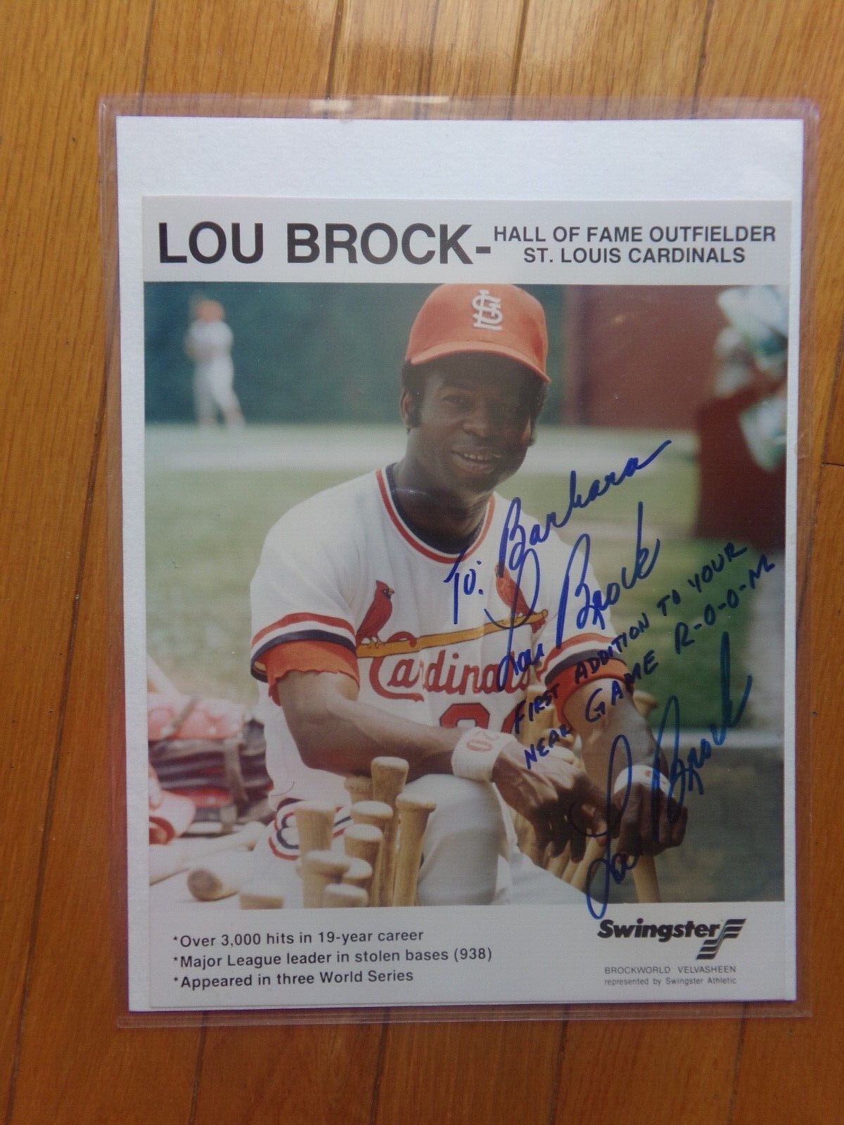 Vintage Baseball St. Louis Cardinals LOU BROCK Autograph Signed 8 x 10 ...