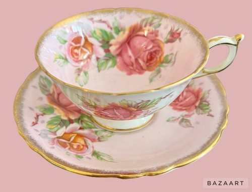 Paragon Pink Rose Cottage Core Tea Cup & Saucer Has Gold Gilt Trim | eBay