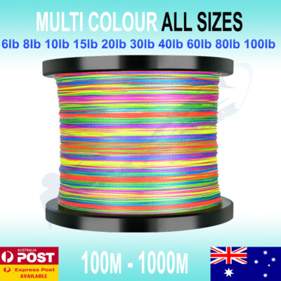 Multi Colour Braid Fishing Line 150m 300m 500m 1000m 6 10lb 15 20lb 50 ...