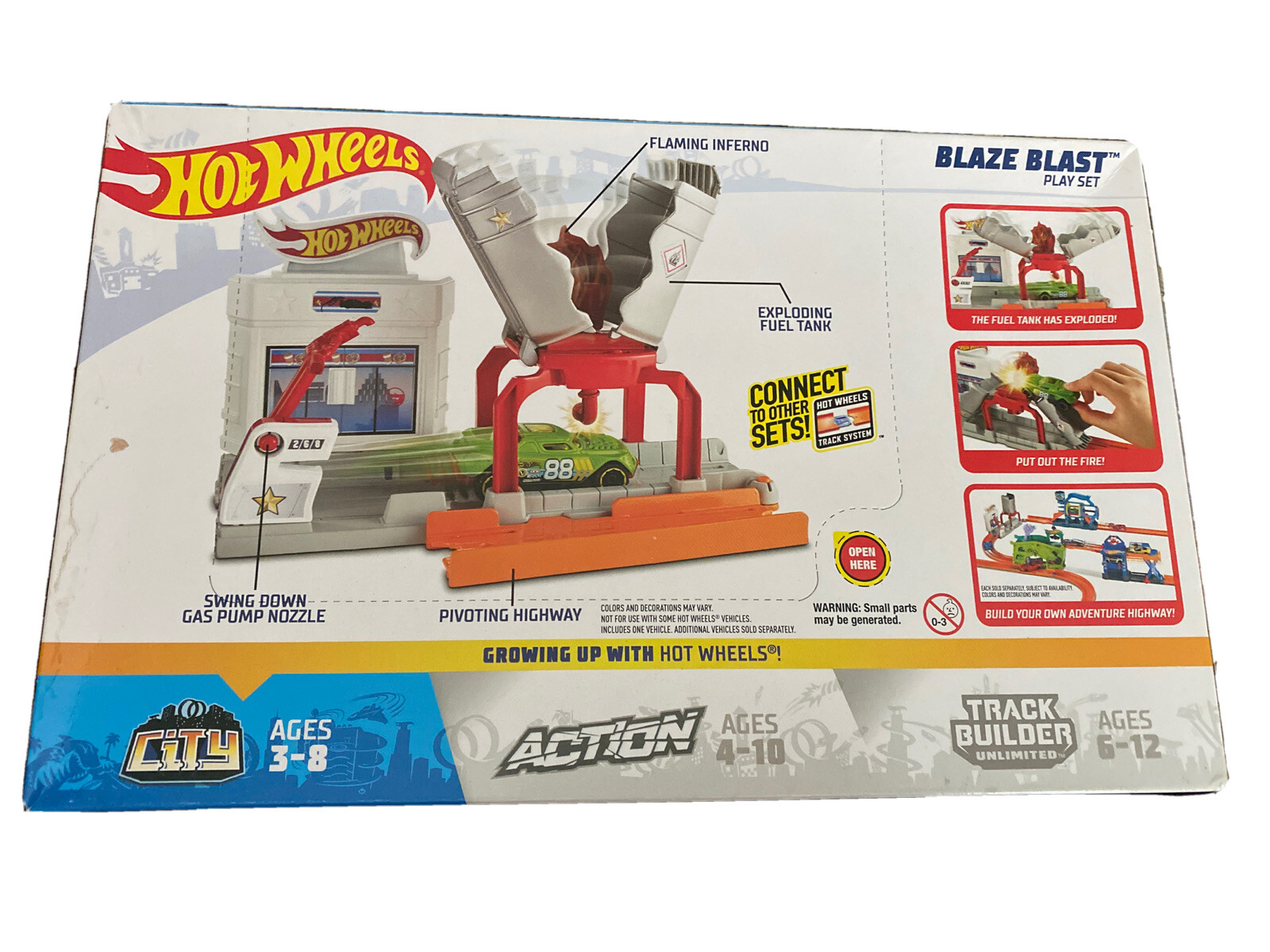 Hot Wheels Car Track Blaze Blast City Fold out Playset Mattel Connects ...