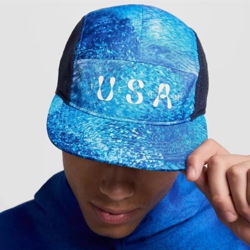 Nike Fly 5 Panel Hat USA Olympic Team Patches Size S/M Dri Fit Blue ...