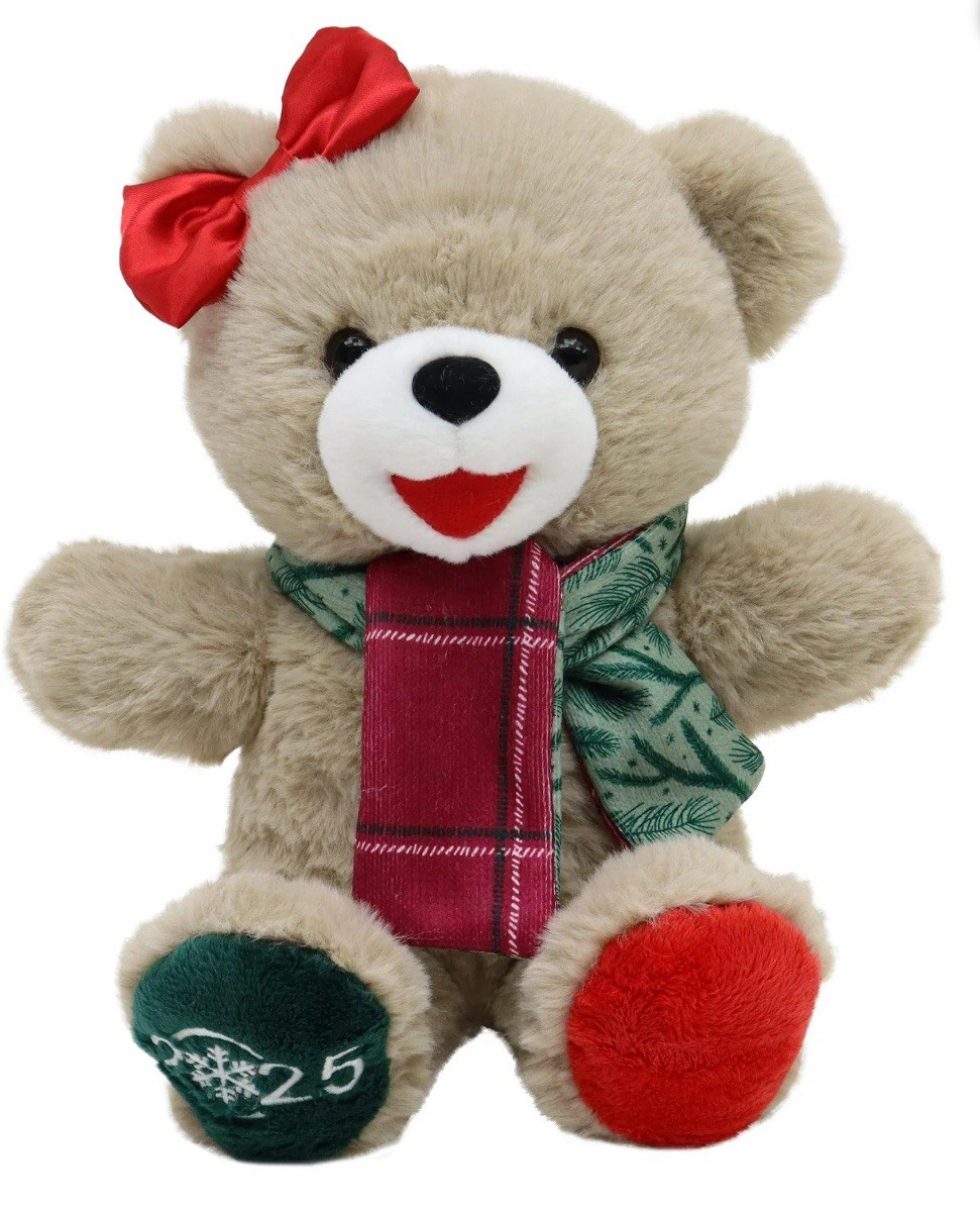 2025 WalMART CHRISTMAS Snowflake TEDDY BEAR Tan Girl 11” Red/Green ...