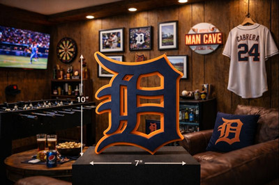 Detroit Tigers–Inspired Old English “D” Logo – Custom 3D Printed Wall ...
