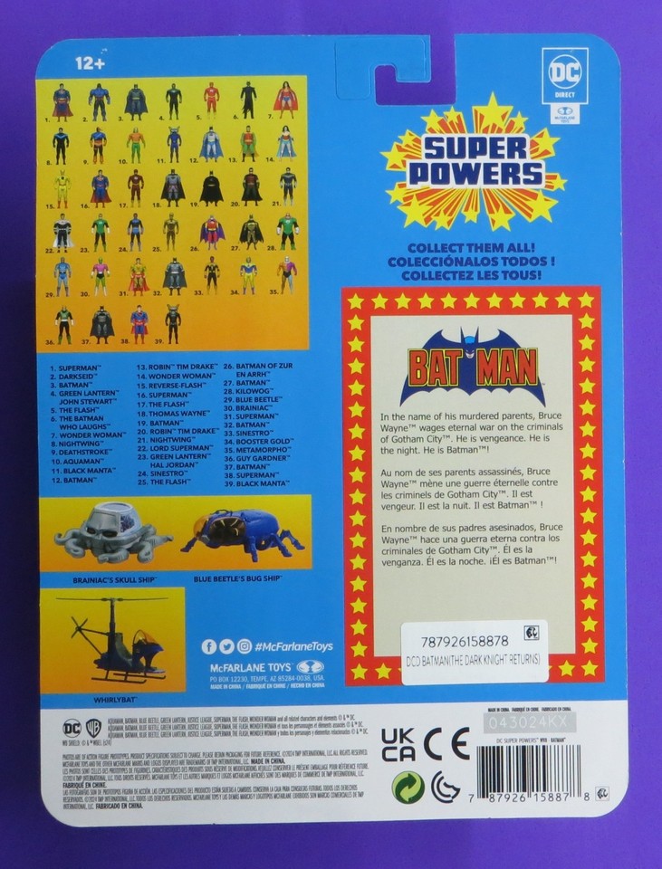 McFARLANE SUPER POWERS BATMAN FLEISCHER BIG BAT WAVE 8 WV8 GREY DC ...