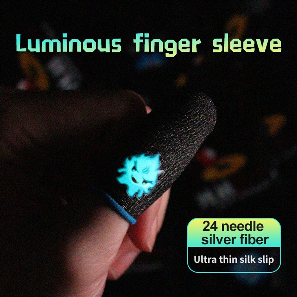 2pcs Mobile Finger Sleeve Sweatproof Screen Controller Touch Gloves for ...