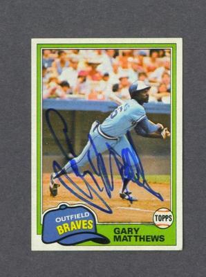 Gary Matthews signed Atlanta Braves 1981 Topps baseball card | eBay