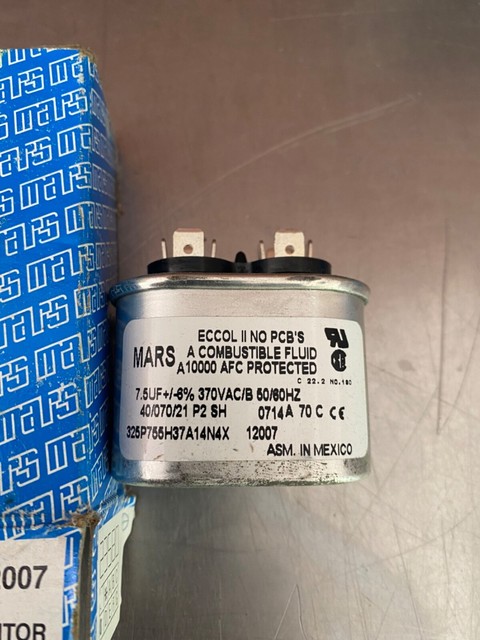 Mars Motor Run Capacitor 370 VAC 7.5 MFD 12007 for sale online | eBay