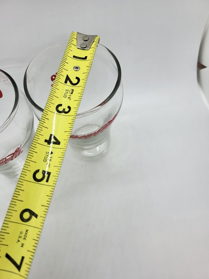 Vintage Coca-Cola Coke Soda Glass Red Logo Coke Pop Beverage Cup Set of ...
