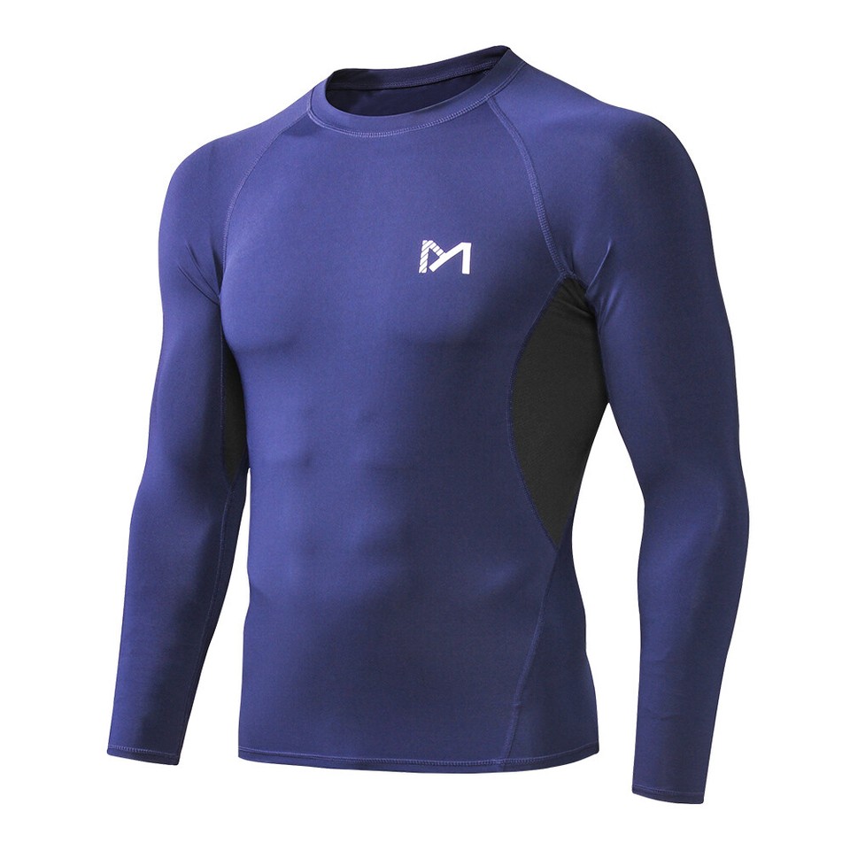 2 Pack/Set Compression Shirts for Men Long Sleeve Athletic Base Layer ...