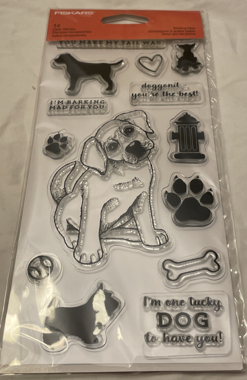 Dog Clear Acrylic Stamp Set by Fiskars Barking Mad NEW! 146910-1001 | eBay