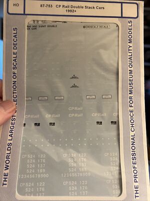 Microscale 87-753 Decals HO Scale CP Rail Double Stack Cars 1992+ | eBay