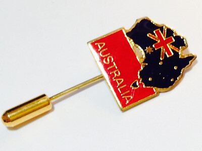Australia Travel Souvenir Hat Pin Enamel Flag Country Pin Gold Tone ...