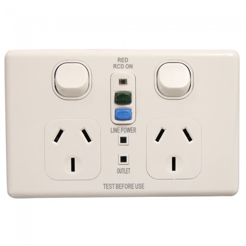 Classic Double 10Amp Powerpoint / GPO Outlet with RCD Protection | eBay ...