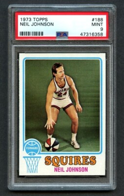 1973 Topps Basketball NEIL JOHNSON #188 PSA 9 MINT Virginia Squires Low ...