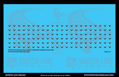 HO Scale 3266 Class 8 Corrosive Markings Placard Decal Set | eBay