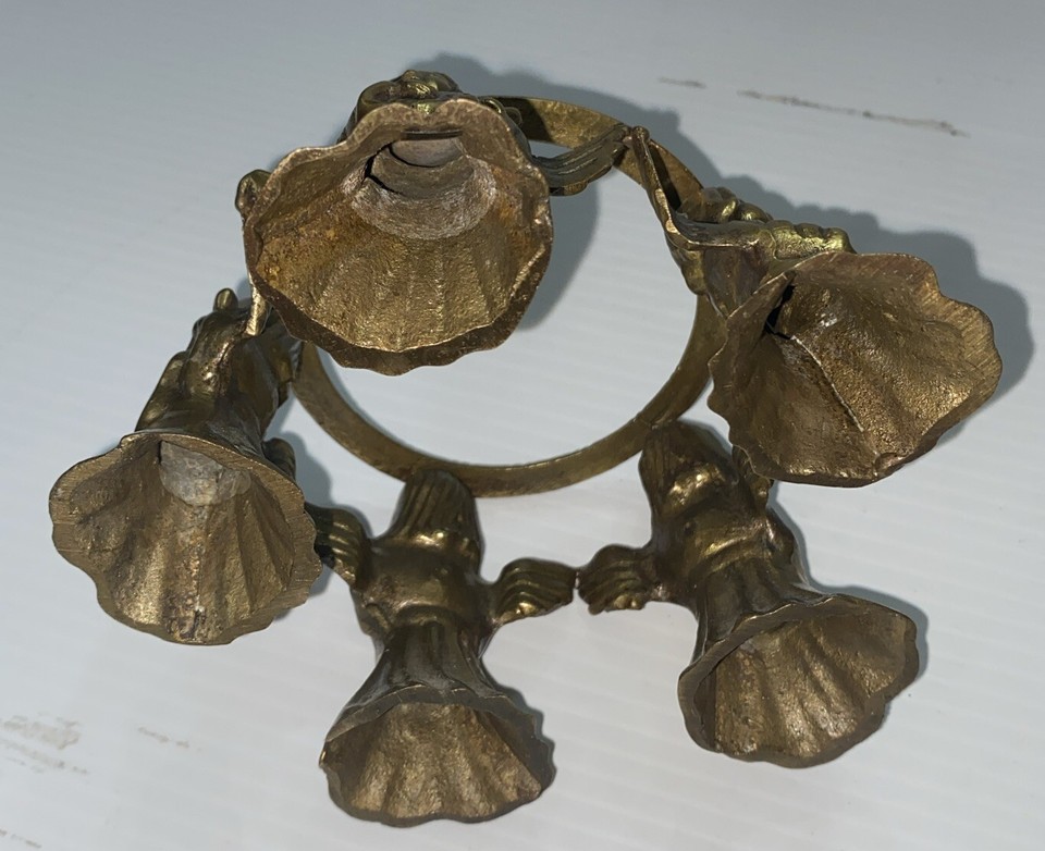 Vintage Solid Brass Angels Cherubs Sphere, Egg, Orb, Ball, Sphere Stand ...