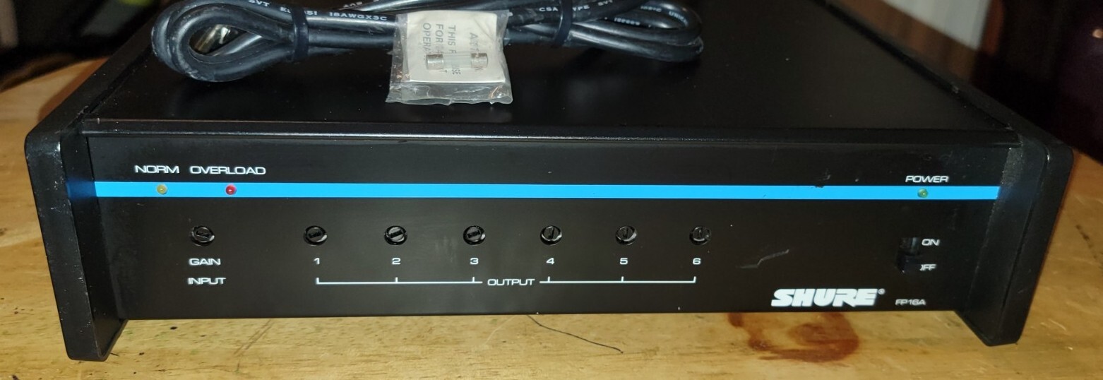 Shure FP16A Distribution Amplifier 1x6 Balanced XLR Mic for sale online ...