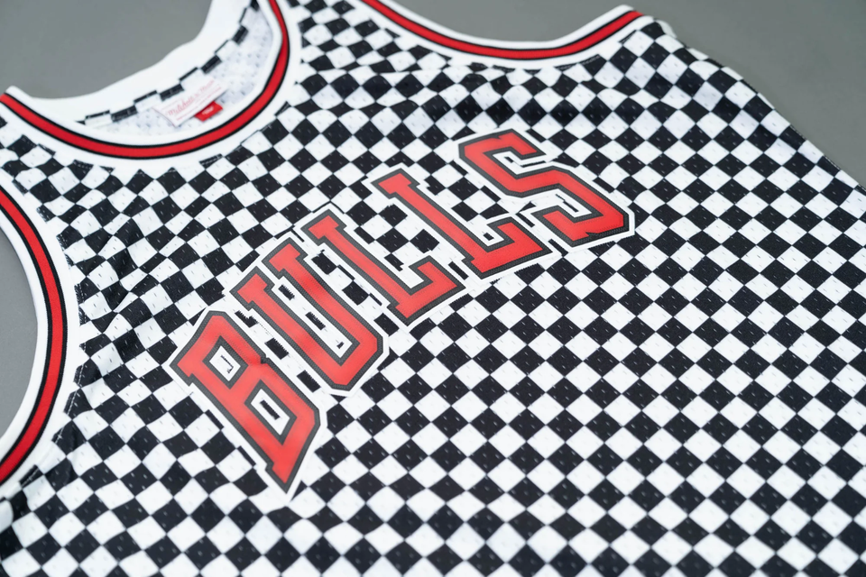 Mitchell Ness Chicago Bulls 1996 NBA FINALS Swingman Checkerboard PLAID ...