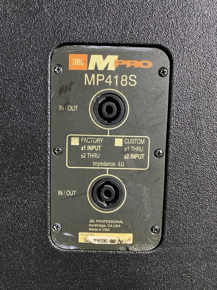 JBL MP418S 18” Non amplified Subwoofer (Pair 2x) | eBay