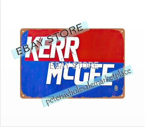 Kerr McGee metal tin sign living room wall decor garage bars | eBay