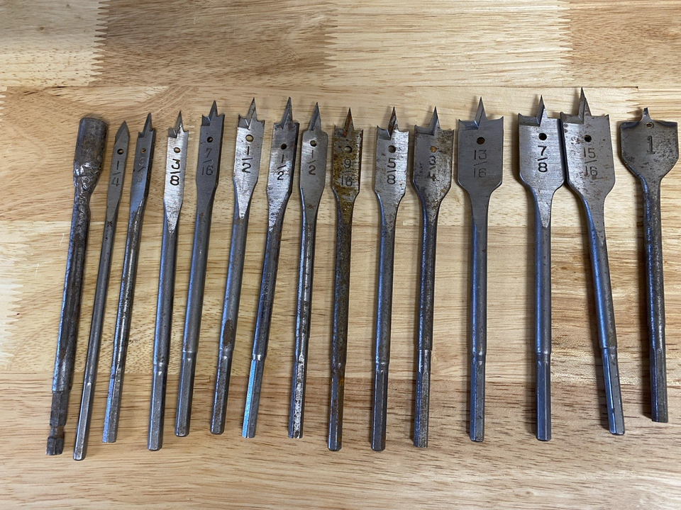 Lot Vintage Stanley Handyman Hand Drills Lathe Knives Spade Bits ...