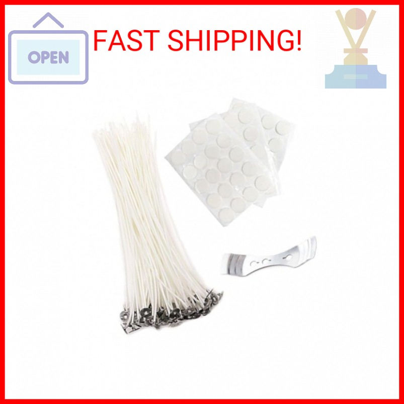 EricX Light 8 inch Candle Wick with Candle Wick Stickers and Candle ...