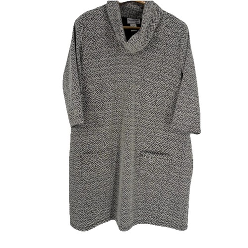 NorthStyle Womens Knit Herringbone Midi Dress 2X Cowl Neck Pockets ...