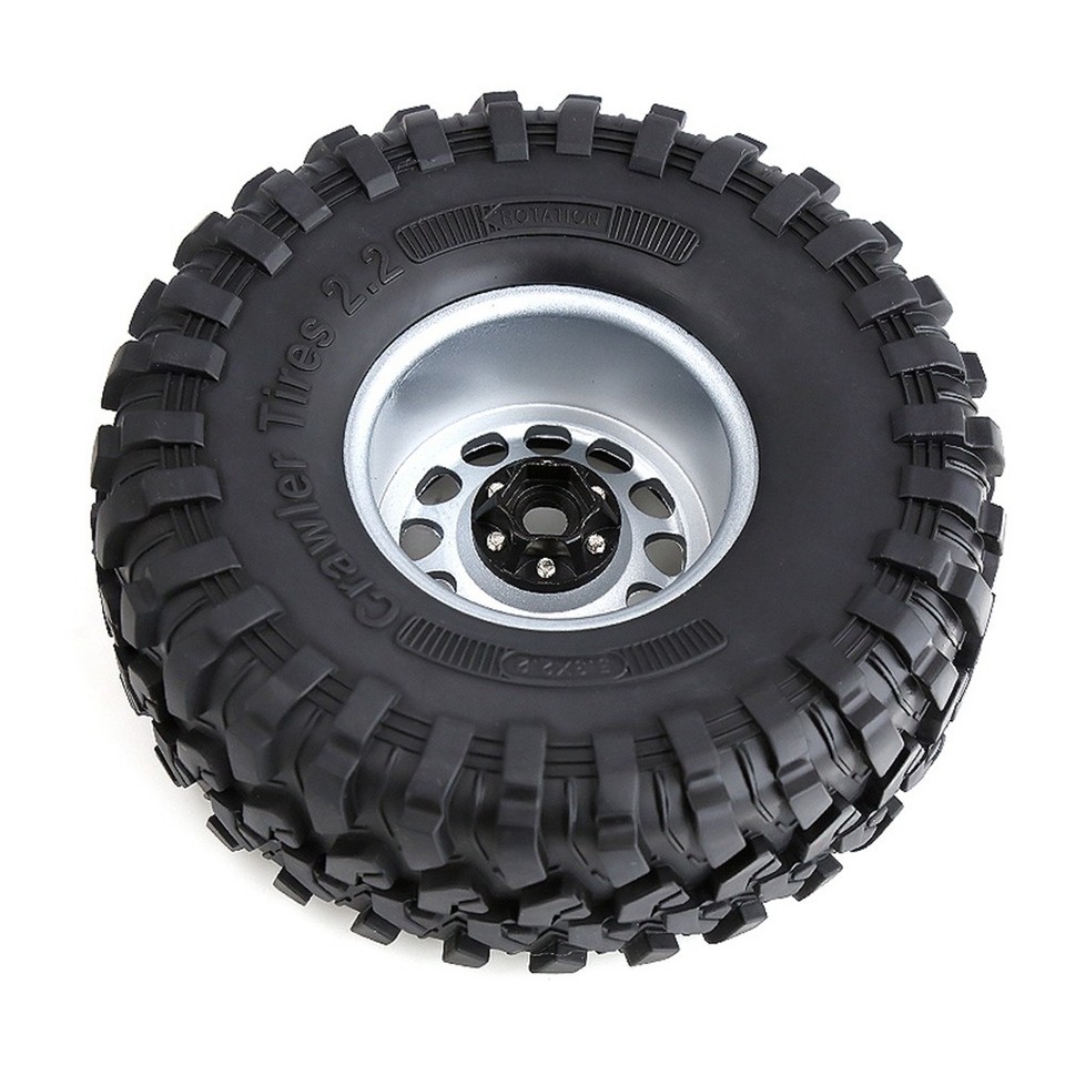 2X(4PCS 135mm Metal 2.2 Beadlock Wheel Rim Tire Set for 1/10 RC Crawler ...