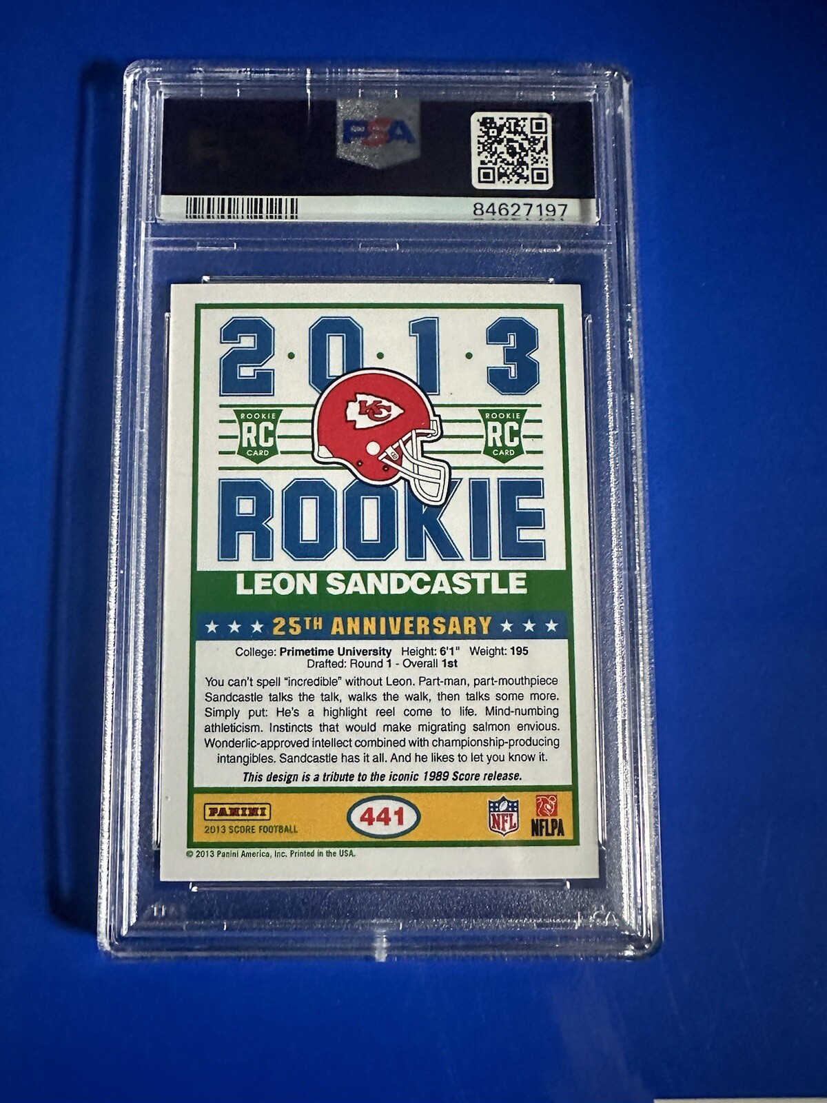 2013 Panini Score Leon Sandcastle Deion Sanders Red Rookie Card RC PSA ...