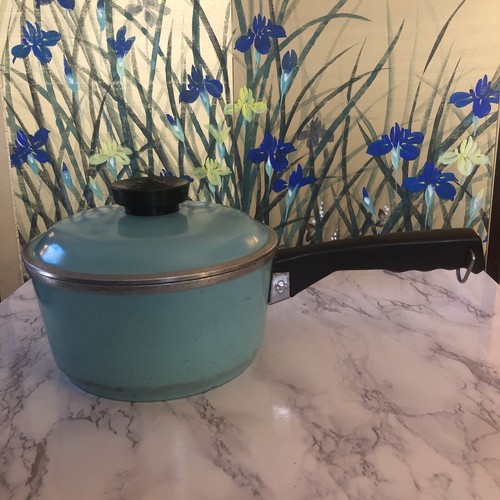 Vintage Club Aluminum Cookware 1 Qt Sauce Pan Pot w/ Lid Turquoise Aqua ...