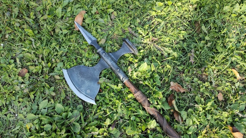 Viking halberd, battle, viking, two handed, berserker axe, unique gift ...