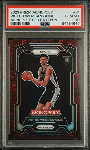 2023-24 Prizm Monopoly Red Pattern Icons Symbols Victor Wembanyama ...