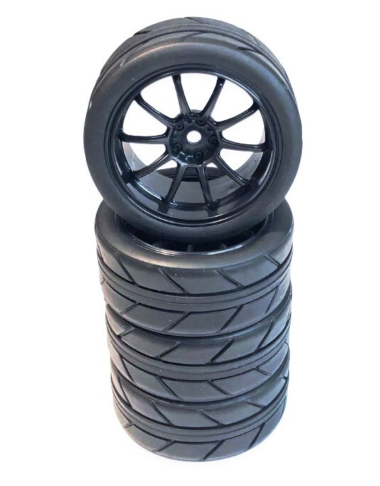 4Pcs Tires & Wheels for HSP HPI RC 1:10 on Road Drift Racing Car 12mm ...