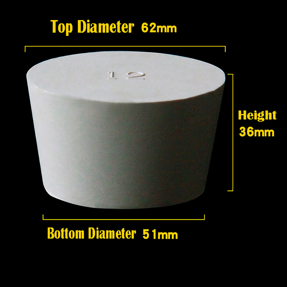 White Taper Rubber Stopper 25 Sizes Laboratory Solid Seal Hole Bungs ...