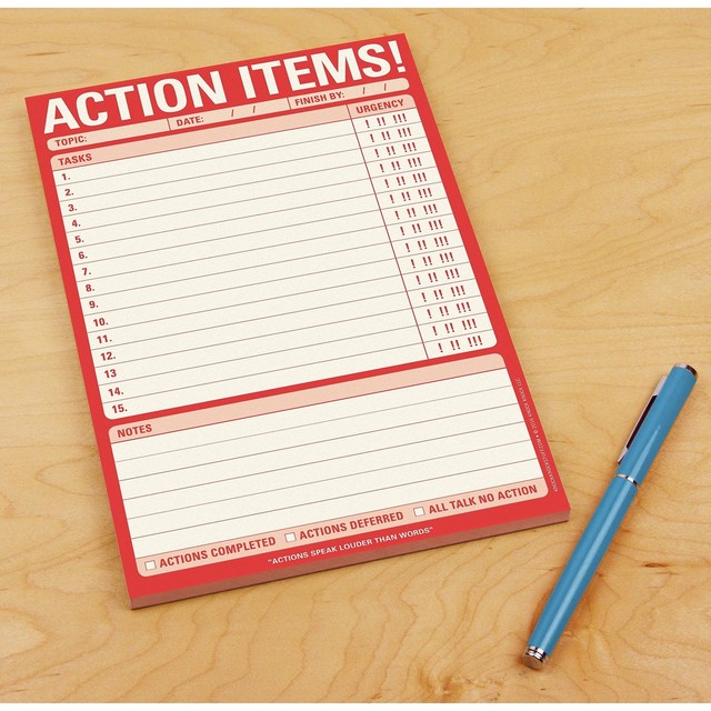 Knock Knock Action Items Knock Knock Pad by Knock Knock 9781601068781 ...