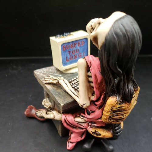 Surfed Too Long Skeleton Women Computer Figurine Sculpture Summit ...