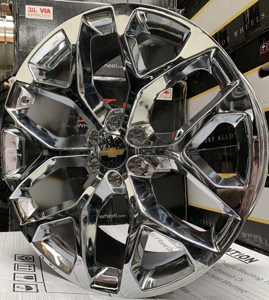 28" Chevy Tahoe Silverado GMC Sierra Yukon Snowflake Chrome Wheels Rims ...