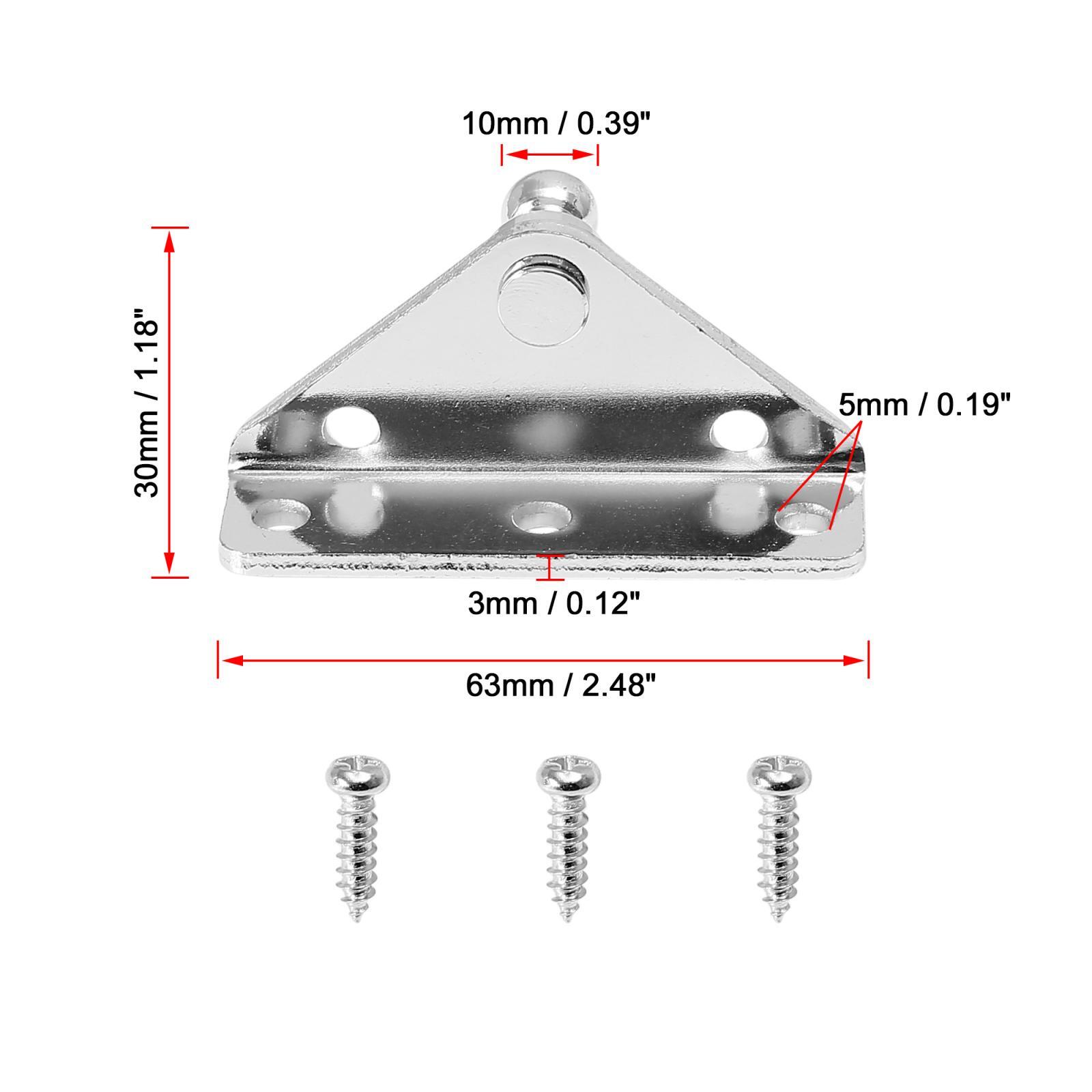 2 Set 10mm Car Ball Studs Mounting Brackets w Screws Silver Tone ...