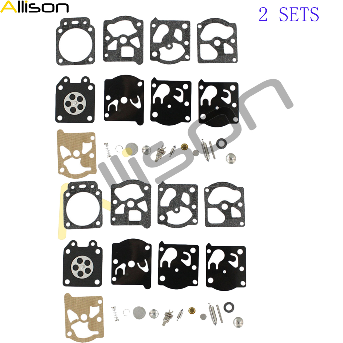 2X K24-WAT Carb Repair Rebuild Kit for WT973 WT924 WT866 WT773 WT775 ...