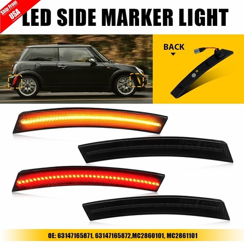 4x LED Side Marker Lights Front Rear Set for Mini R50 R52 R53 2002-2008 ...