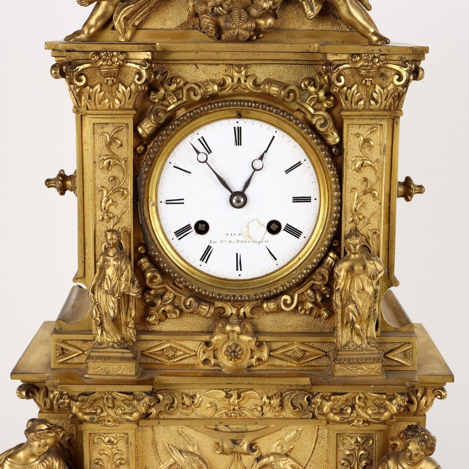 Antique Countertop Clock Gilded Bronze France Mid XIX Century | eBay