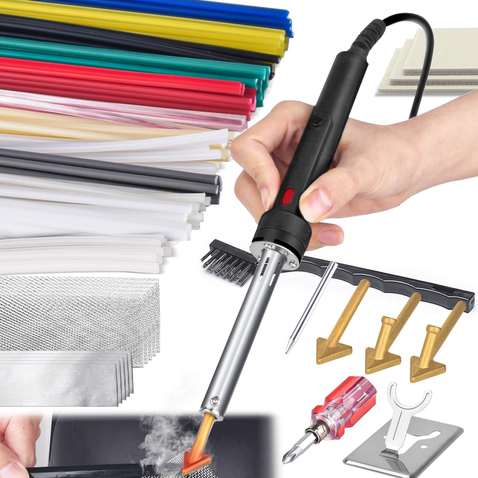 130W Plastic Welder Kit Deluxe,3-in-1 Plastic Welder Soldering Iron Kit ...