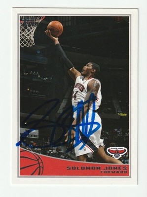 Solomon Jones Signed 2009-10 Topps Card #9 Auto Atlanta Hawks NBA ...