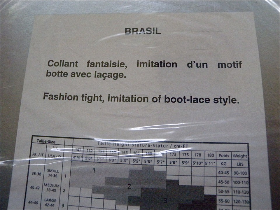 Tights Fancy Brasil Pattern Boot Cervin New Packed Top Range Size 2 | eBay