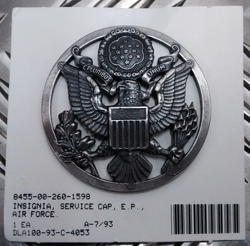 Genuine US USAF Service Cap Badge Air Force Insignia Enlisted Personnel ...